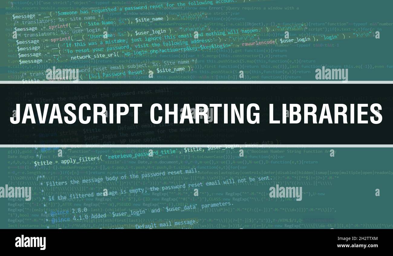 JavaScript charting libraries concept illustration using code for ... JavaScript charting libraries concept illustration using code for ...