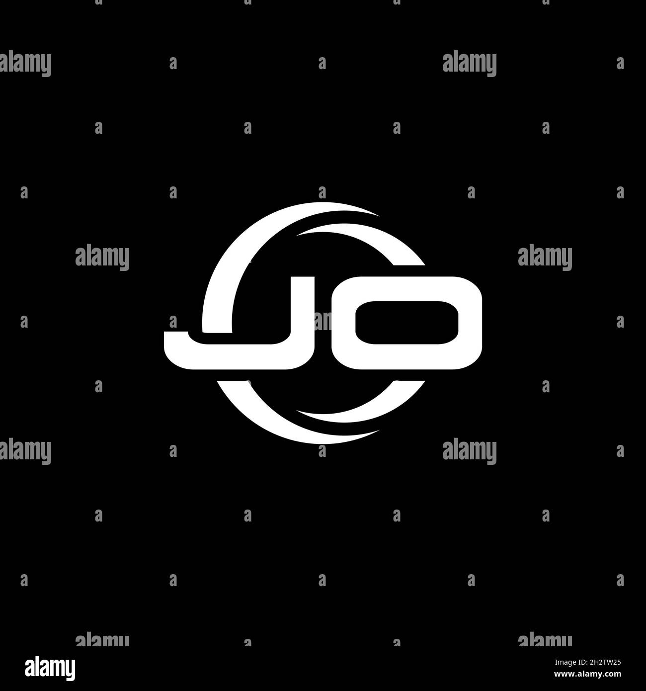 JO Monogram logo letter with simple shape and circle rounded design ...