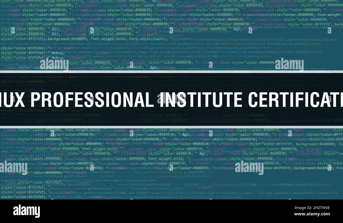 Linux Professional Institute Certification with Binary code digital ...