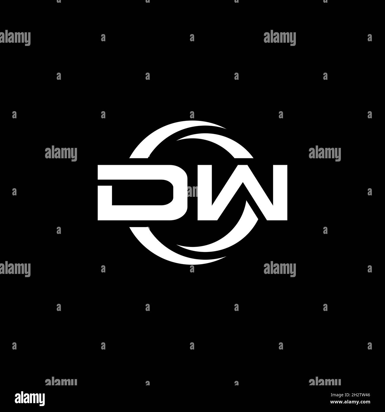 DW Monogram logo letter with simple shape and circle rounded design ...