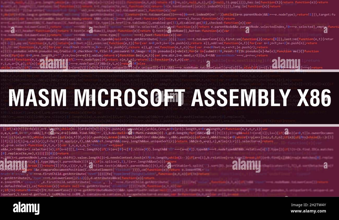 Masm Microsoft Assembly X86 With Binary Code Digital Technology Background Abstract Background