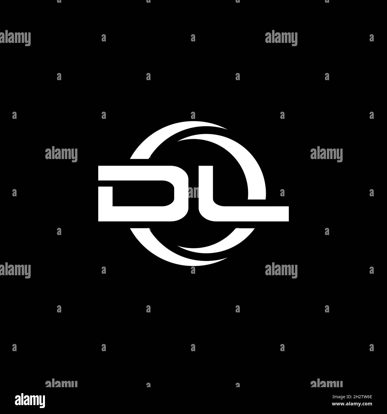 DL Monogram logo letter with simple shape and circle rounded design ...