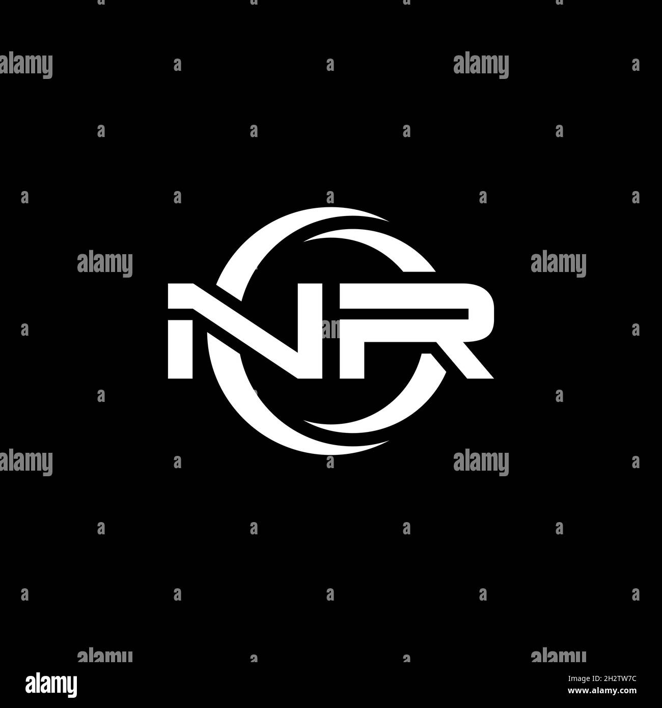 NR Monogram logo letter with simple shape and circle rounded design ...