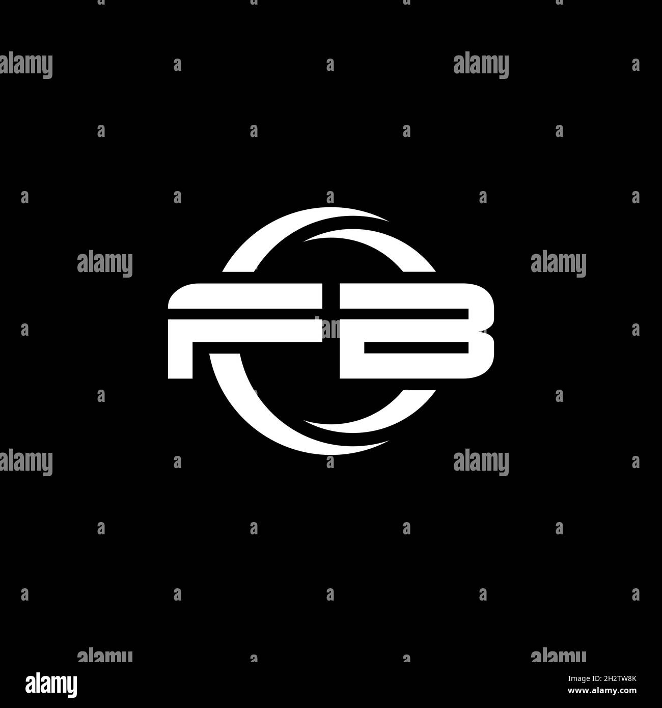 FB Monogram logo letter with simple shape and circle rounded design ...