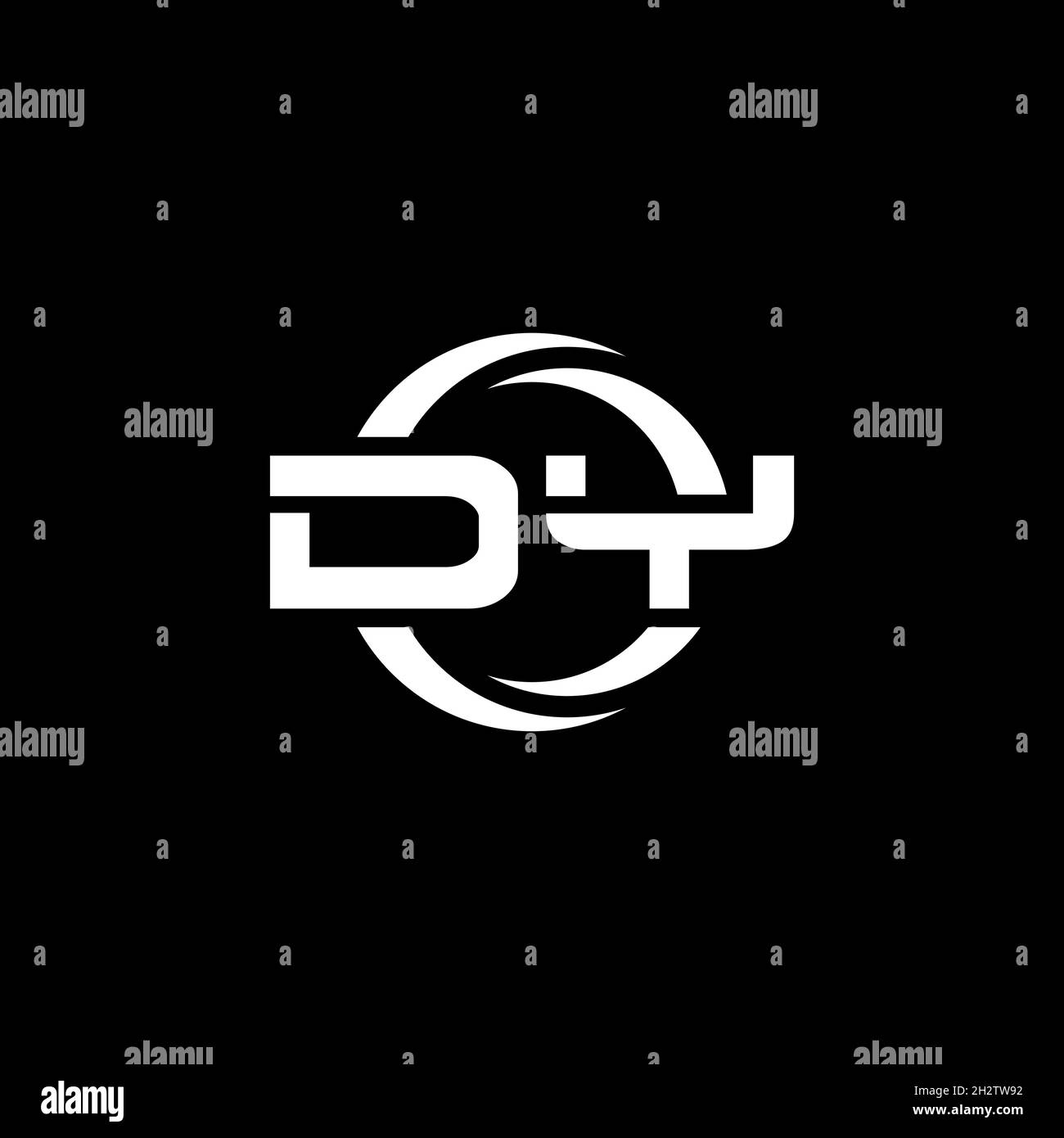DY Monogram logo letter with simple shape and circle rounded design ...