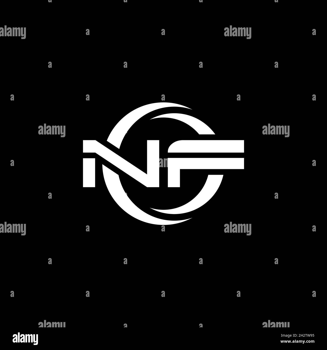 NF Monogram logo letter with simple shape and circle rounded design ...