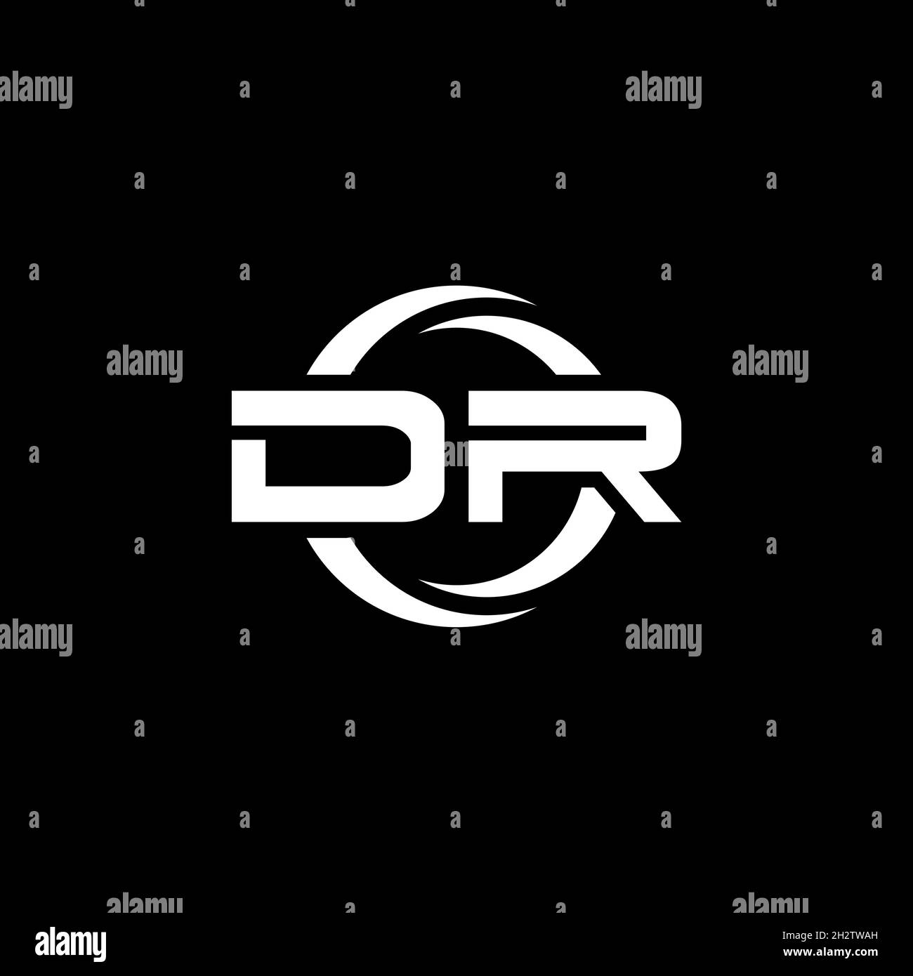 DR Monogram logo letter with simple shape and circle rounded design ...