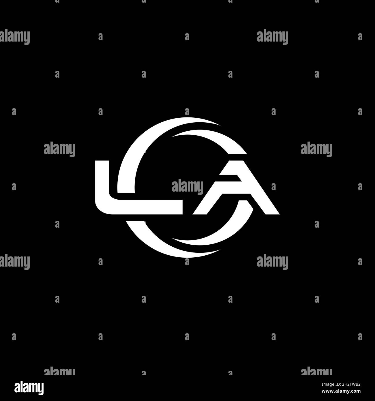 LA Monogram logo letter with simple shape and circle rounded design ...