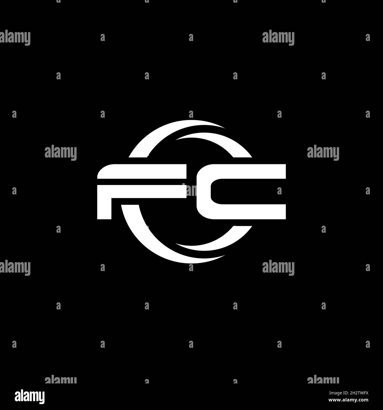 FC Monogram logo letter with simple shape and circle rounded design ...