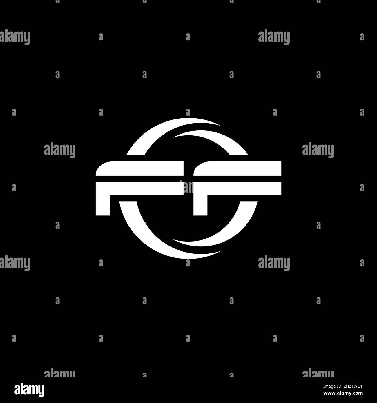 FF Monogram logo letter with simple shape and circle rounded design ...