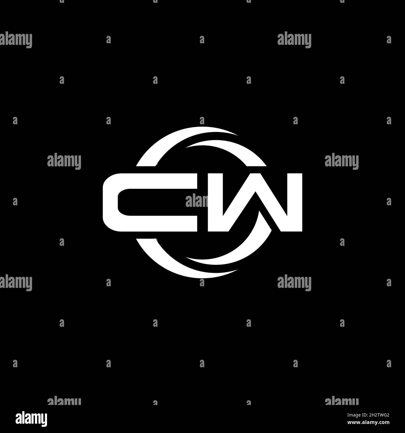 CW Monogram logo letter with simple shape and circle rounded design ...