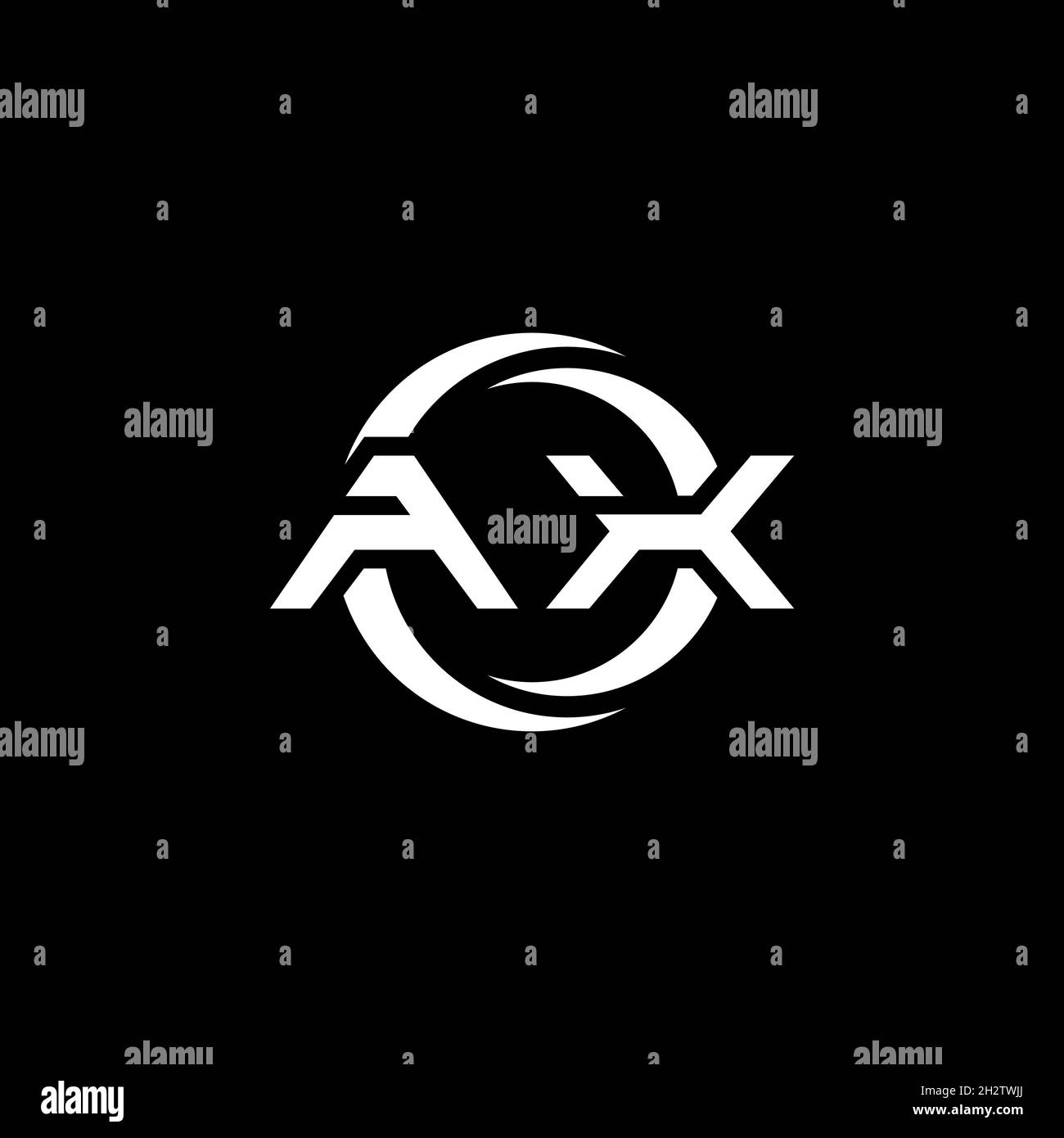 AX Monogram logo letter with simple shape and circle rounded design ...