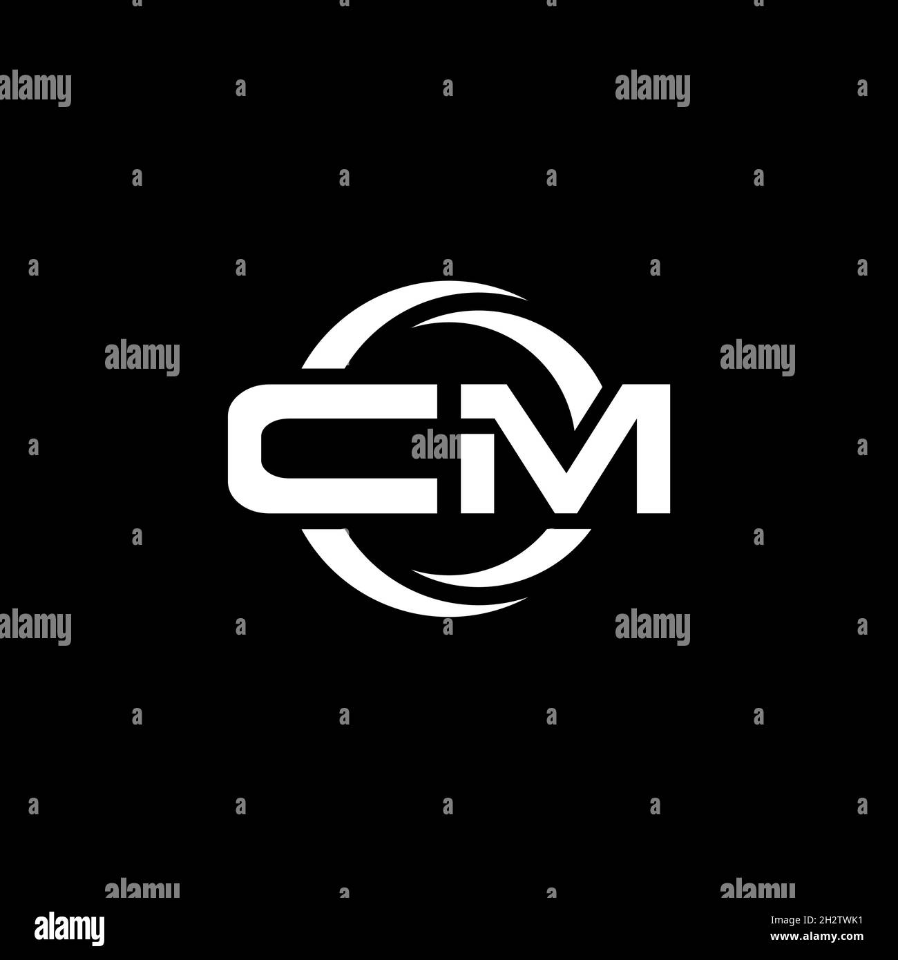 CM Monogram logo letter with simple shape and circle rounded design ...