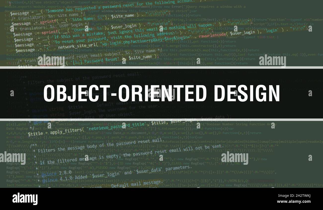 Object Oriented Design Concept Illustration Using Code For Developing Programs And App Object