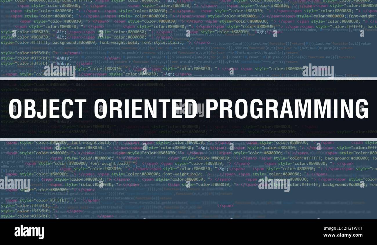 Object Oriented Programming Concept With Random Parts Of Program Codeobject Oriented