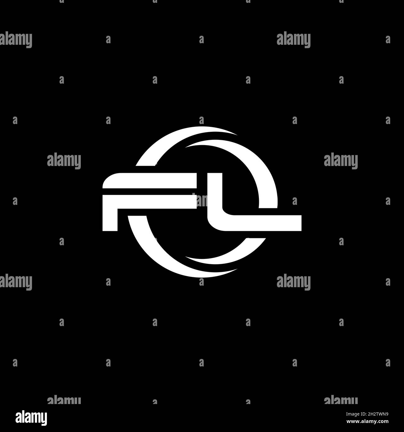 FL Monogram logo letter with simple shape and circle rounded design ...