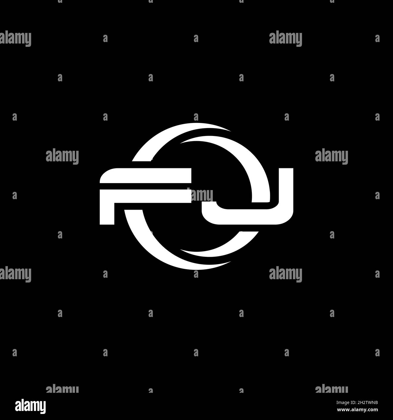 FJ Monogram logo letter with simple shape and circle rounded design ...