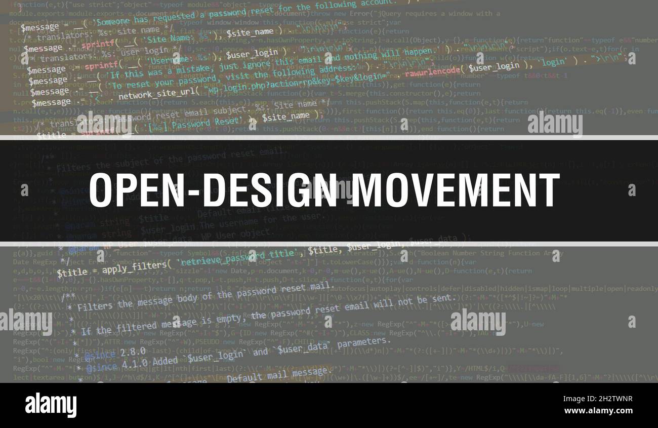 Open-design movement concept illustration using code for developing programs and app. Open ...