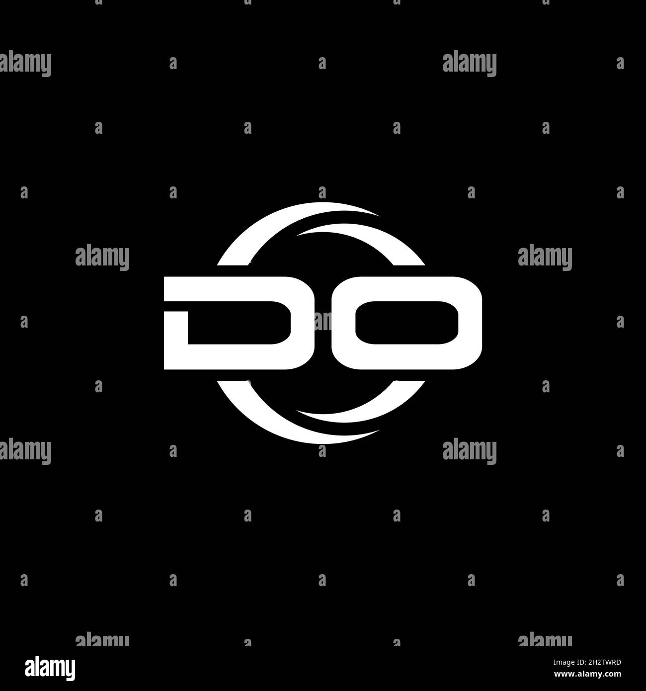 DO Monogram logo letter with simple shape and circle rounded design ...