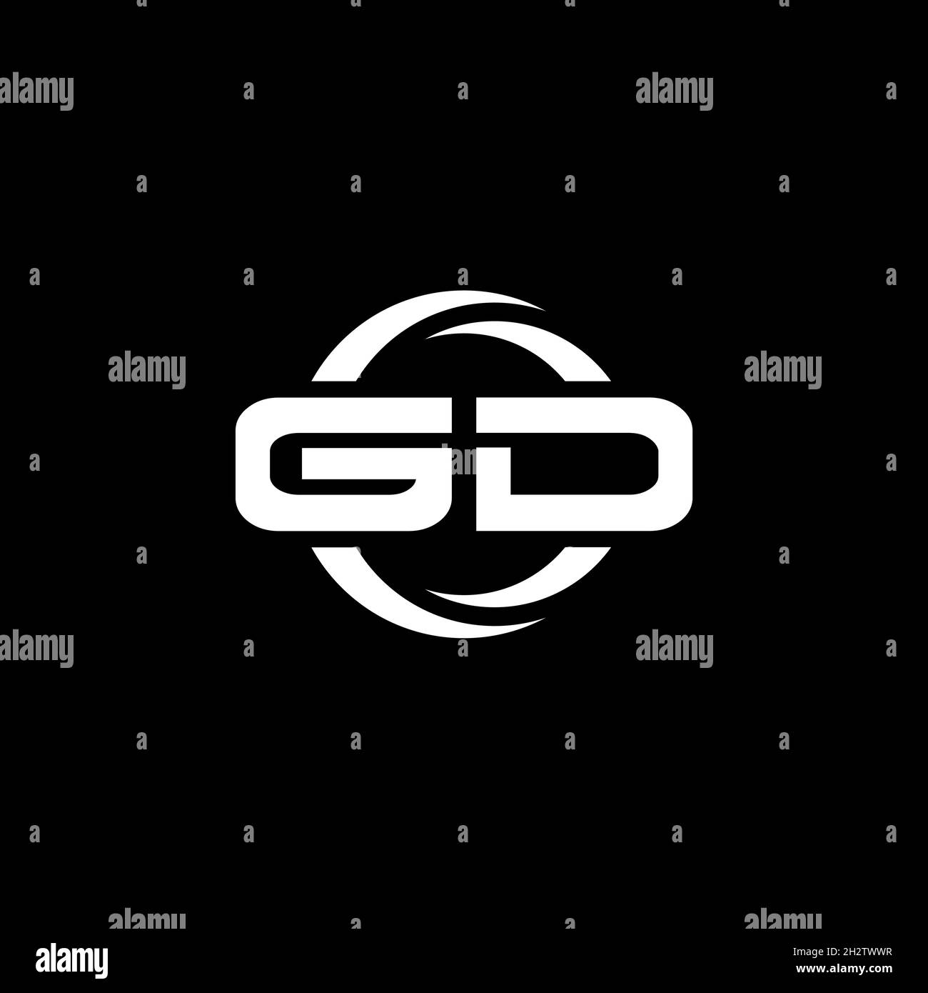 GD Monogram logo letter with simple shape and circle rounded design ...