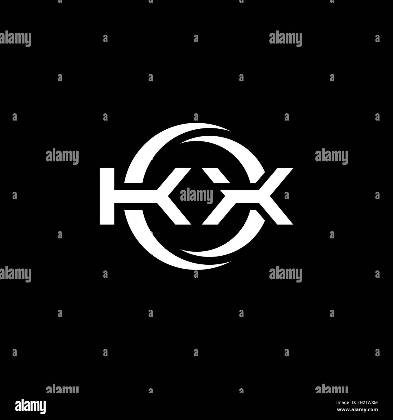 KX Monogram logo letter with simple shape and circle rounded design ...