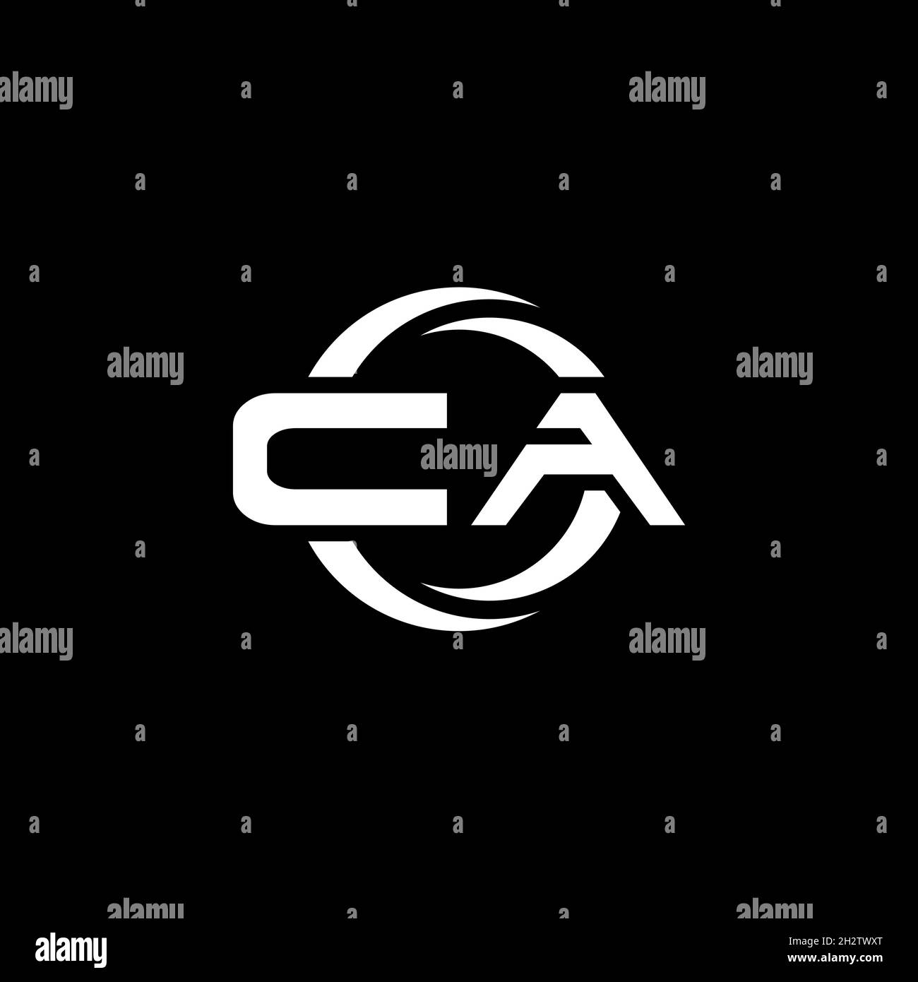 CA Monogram logo letter with simple shape and circle rounded design ...