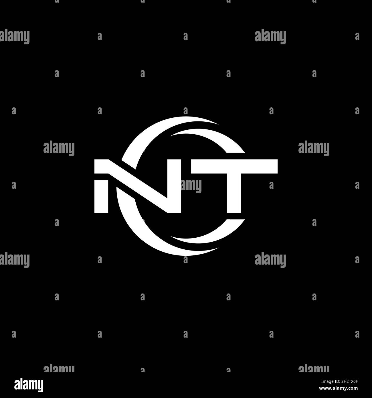 NT Monogram logo letter with simple shape and circle rounded design ...