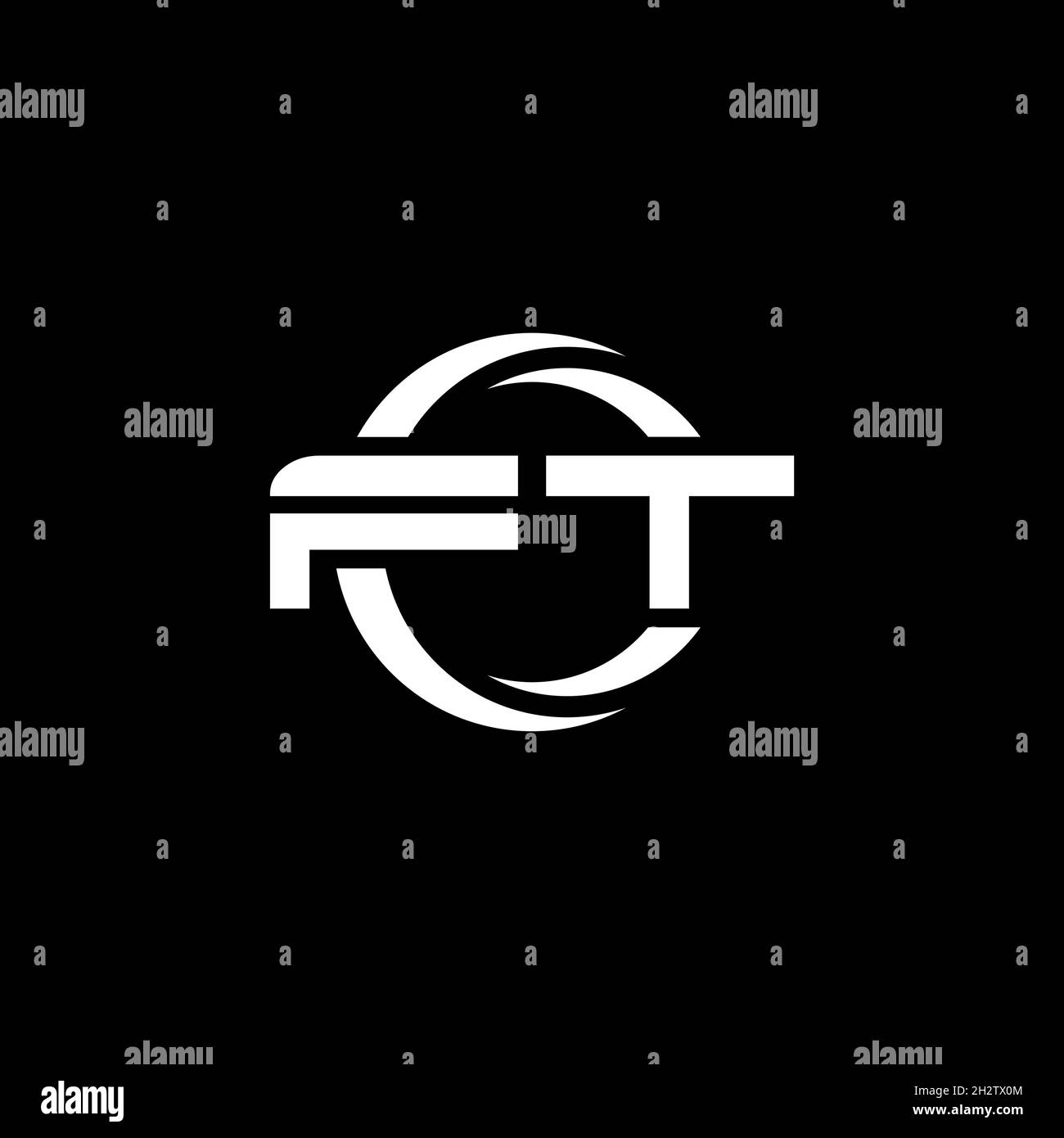 FT Monogram logo letter with simple shape and circle rounded design ...