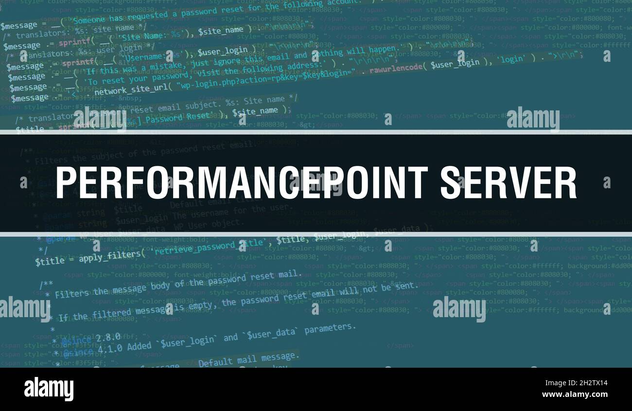 PerformancePoint Server text written on Programming code abstract ...