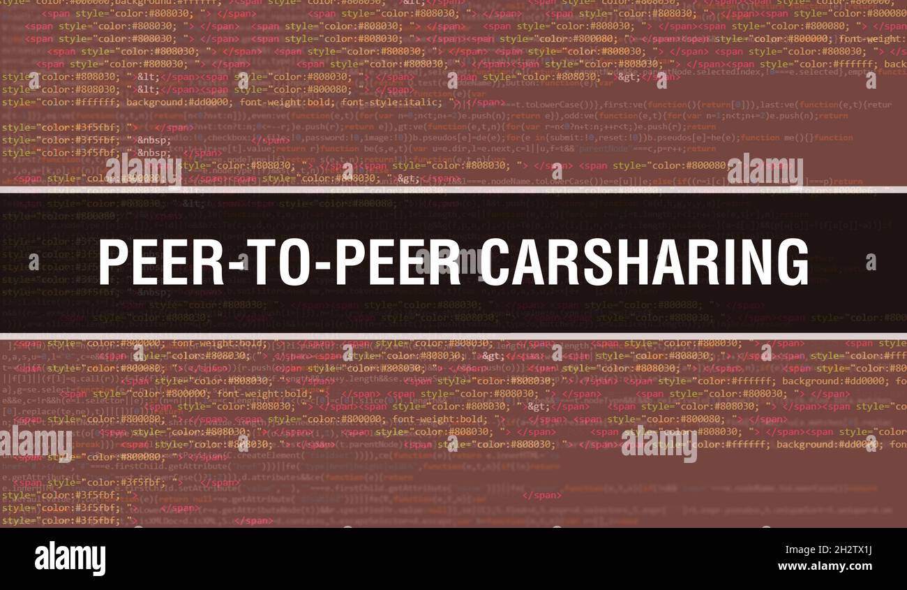 Peer To Peer Carsharing Concept With Random Parts Of Program Codepeer To Peer Carsharing Text
