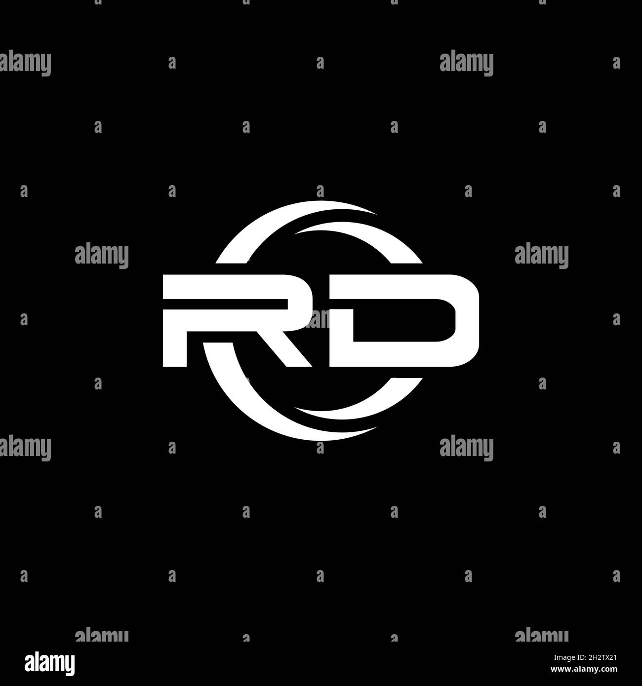 RD Monogram logo letter with simple shape and circle rounded design ...