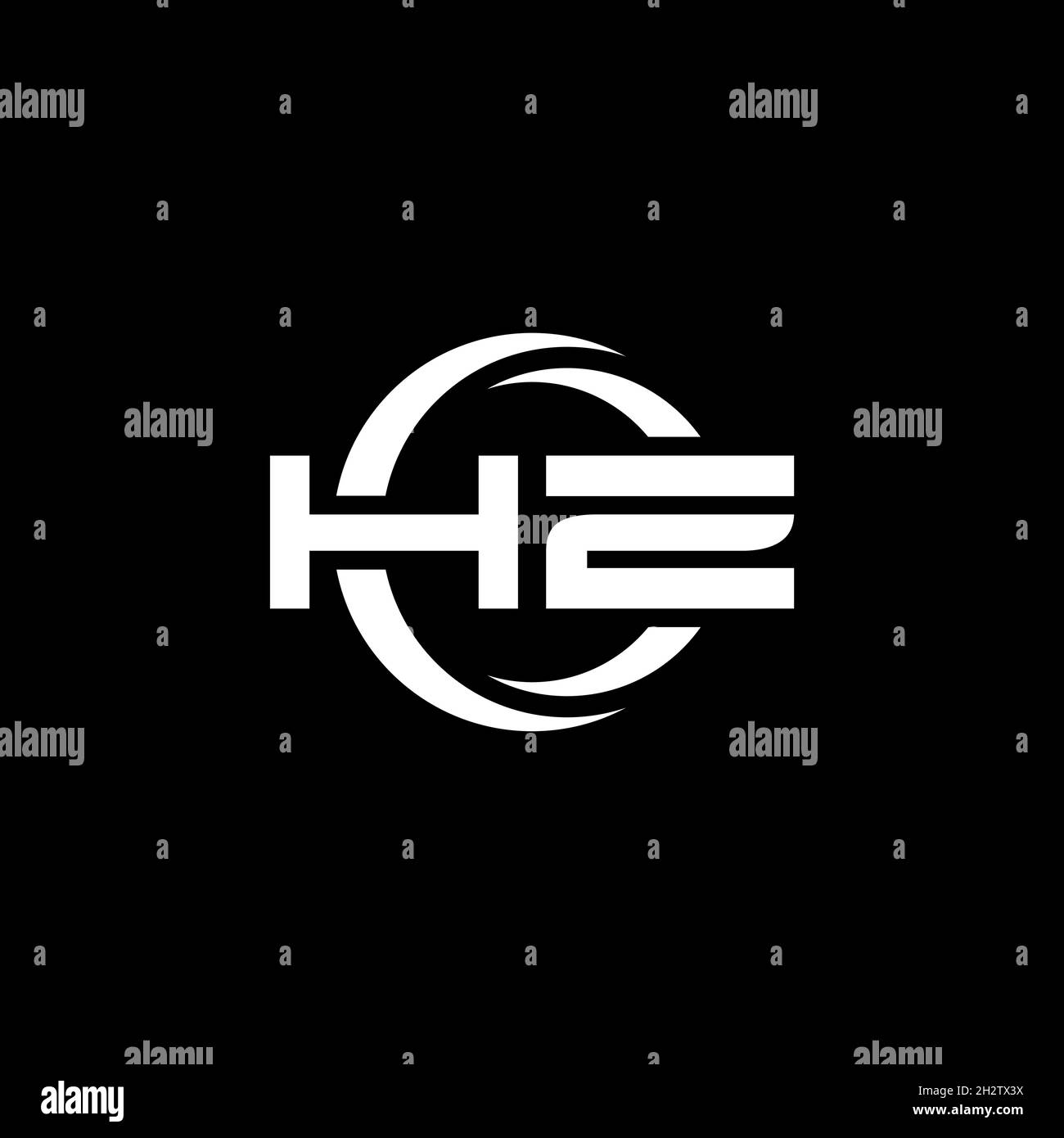 HZ Monogram logo letter with simple shape and circle rounded design ...