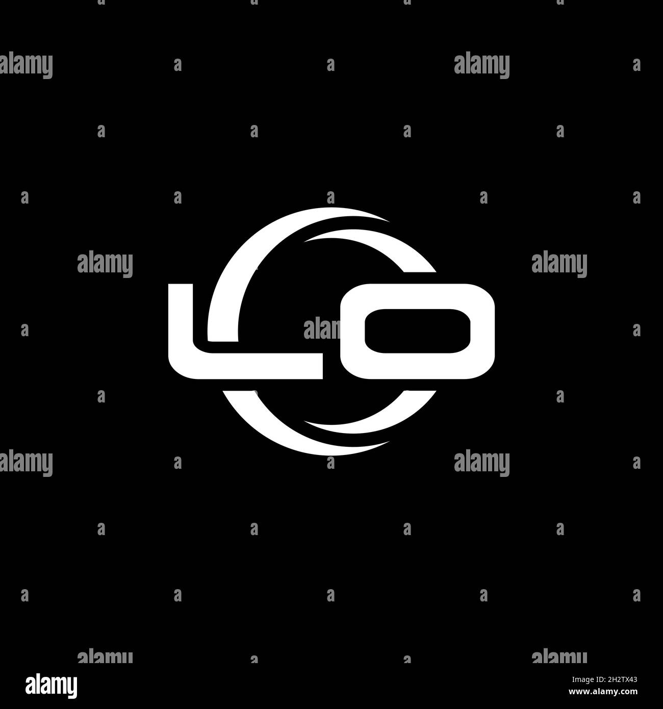 LO Monogram logo letter with simple shape and circle rounded design ...