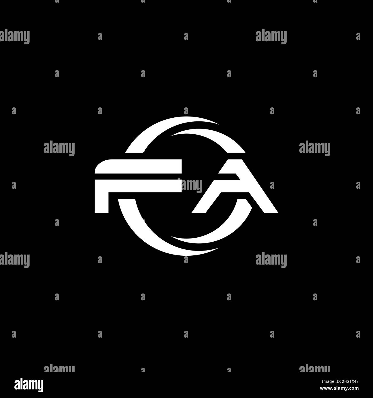 FA Monogram logo letter with simple shape and circle rounded design ...