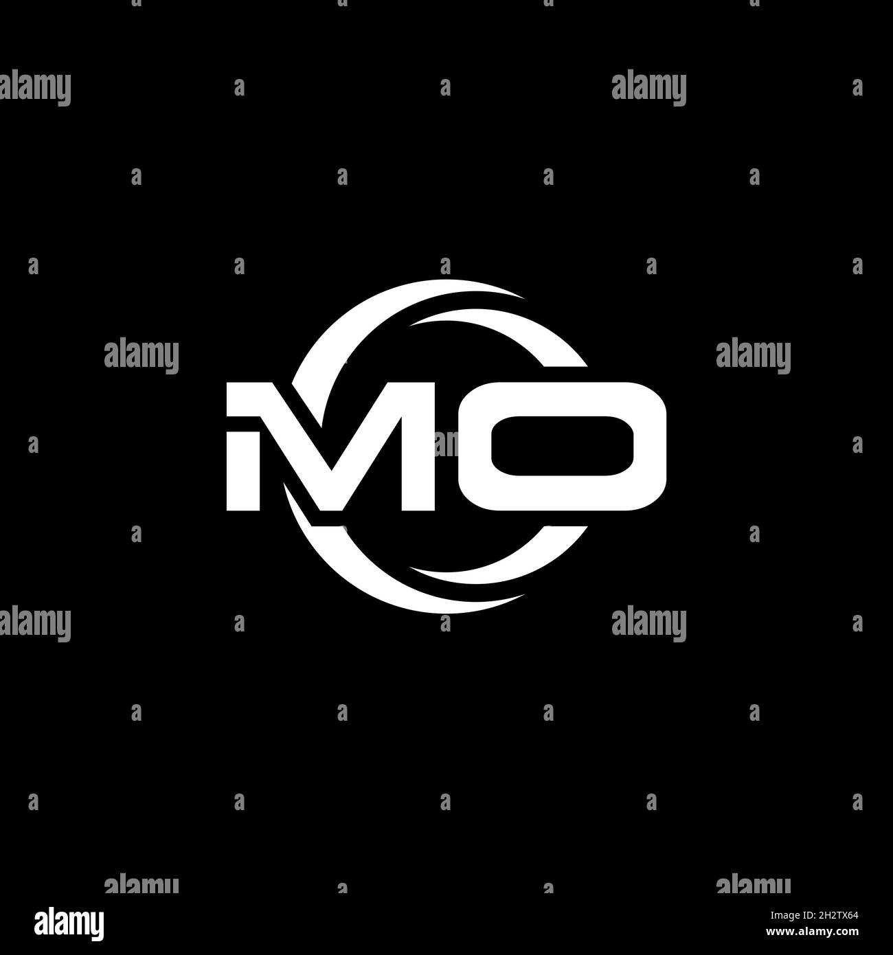 MO Monogram logo letter with simple shape and circle rounded design ...