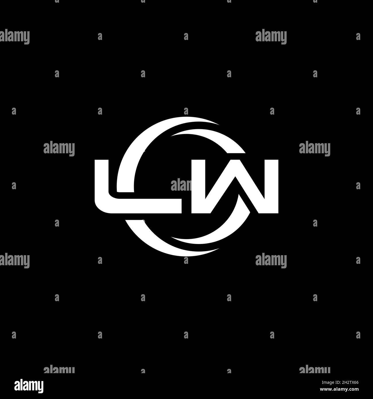 LW Monogram logo letter with simple shape and circle rounded design ...