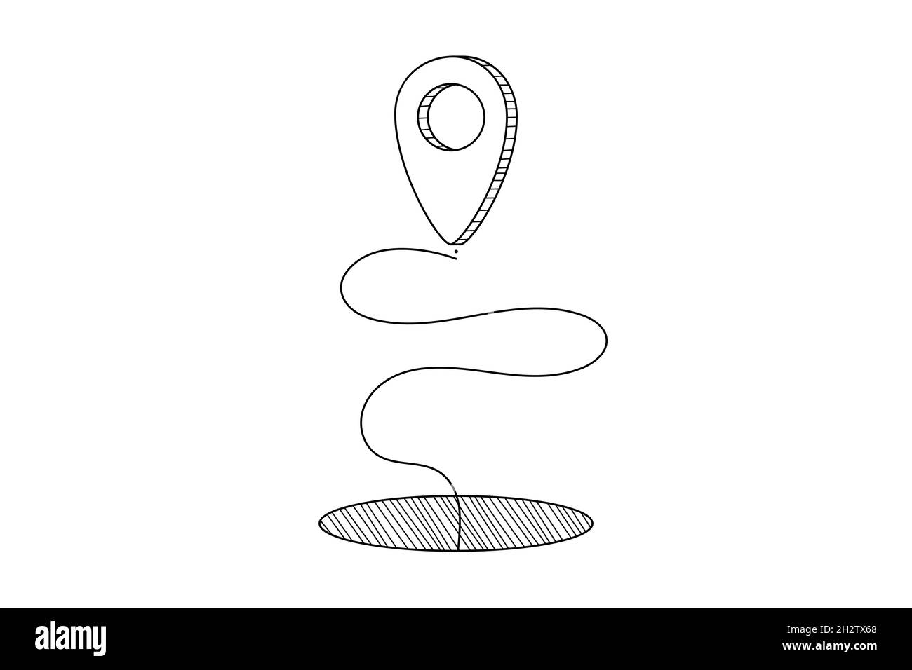 Route indicated Stock Vector Images - Alamy