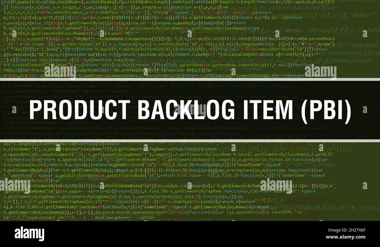 Product Backlog Item Pbi Concept With Random Parts Of Program Code