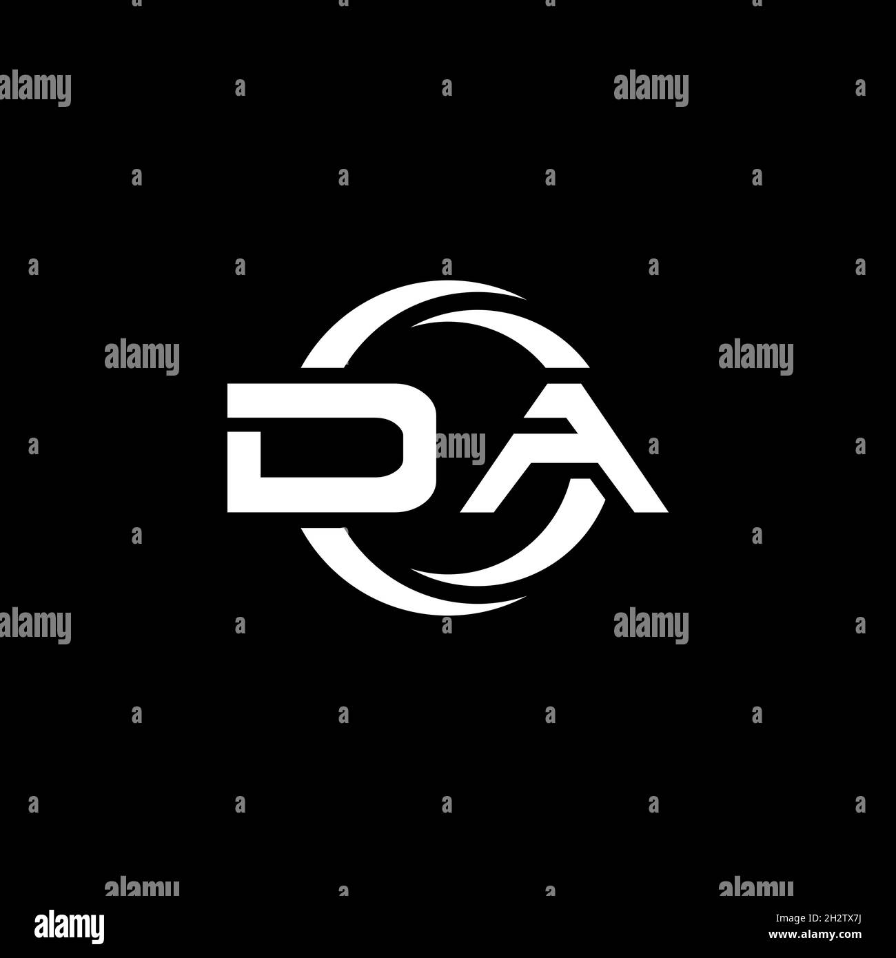 DA Monogram logo letter with simple shape and circle rounded design ...