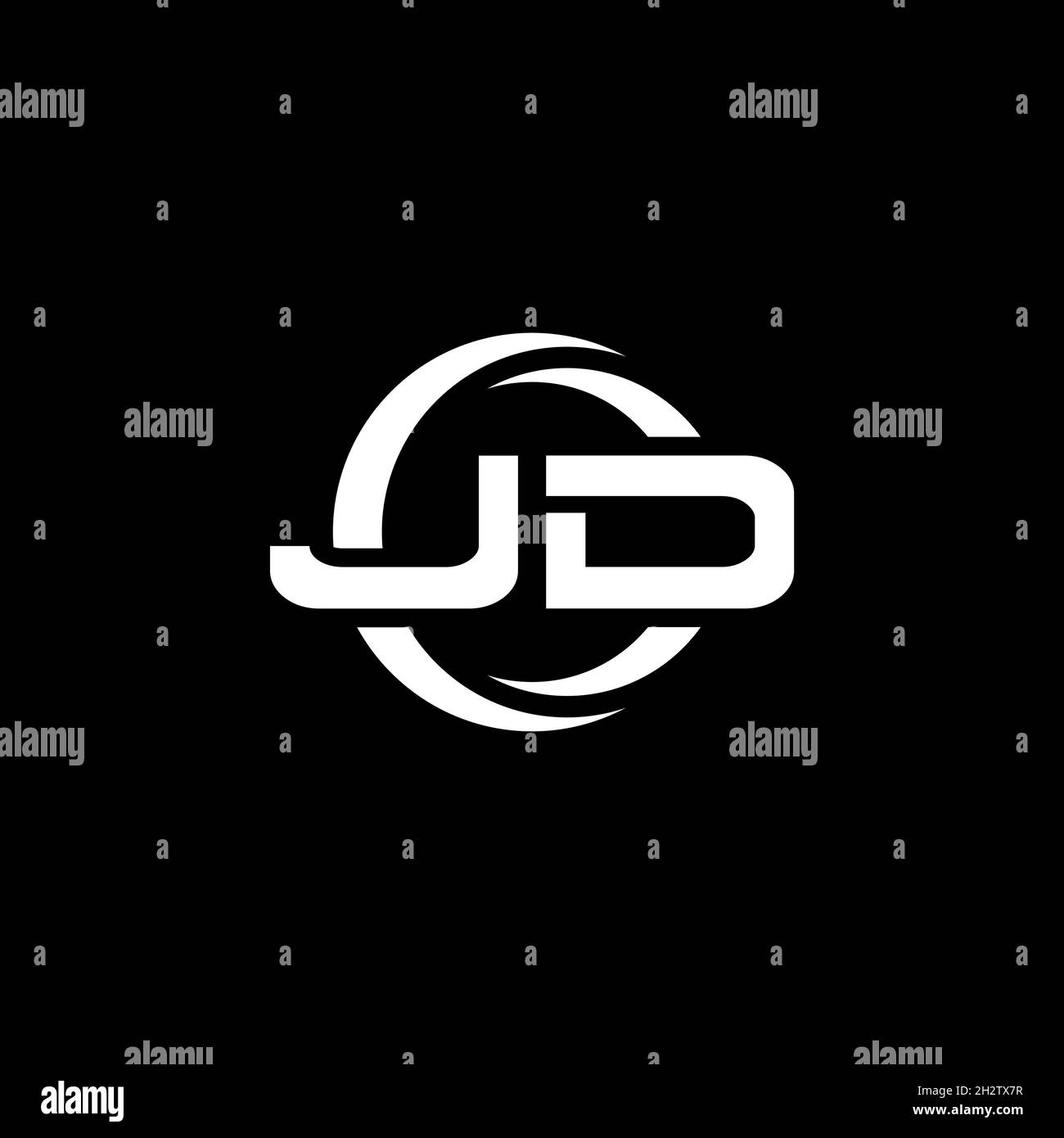 JD Monogram logo letter with simple shape and circle rounded design ...