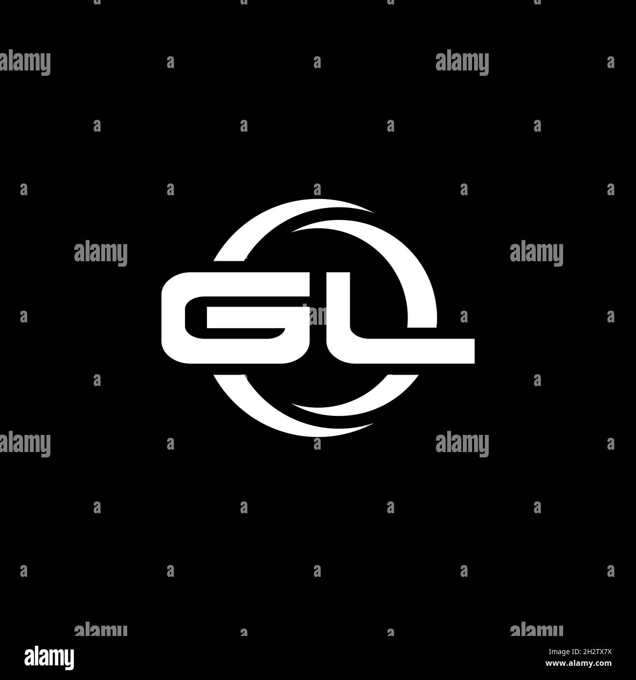 GL Monogram logo letter with simple shape and circle rounded design ...