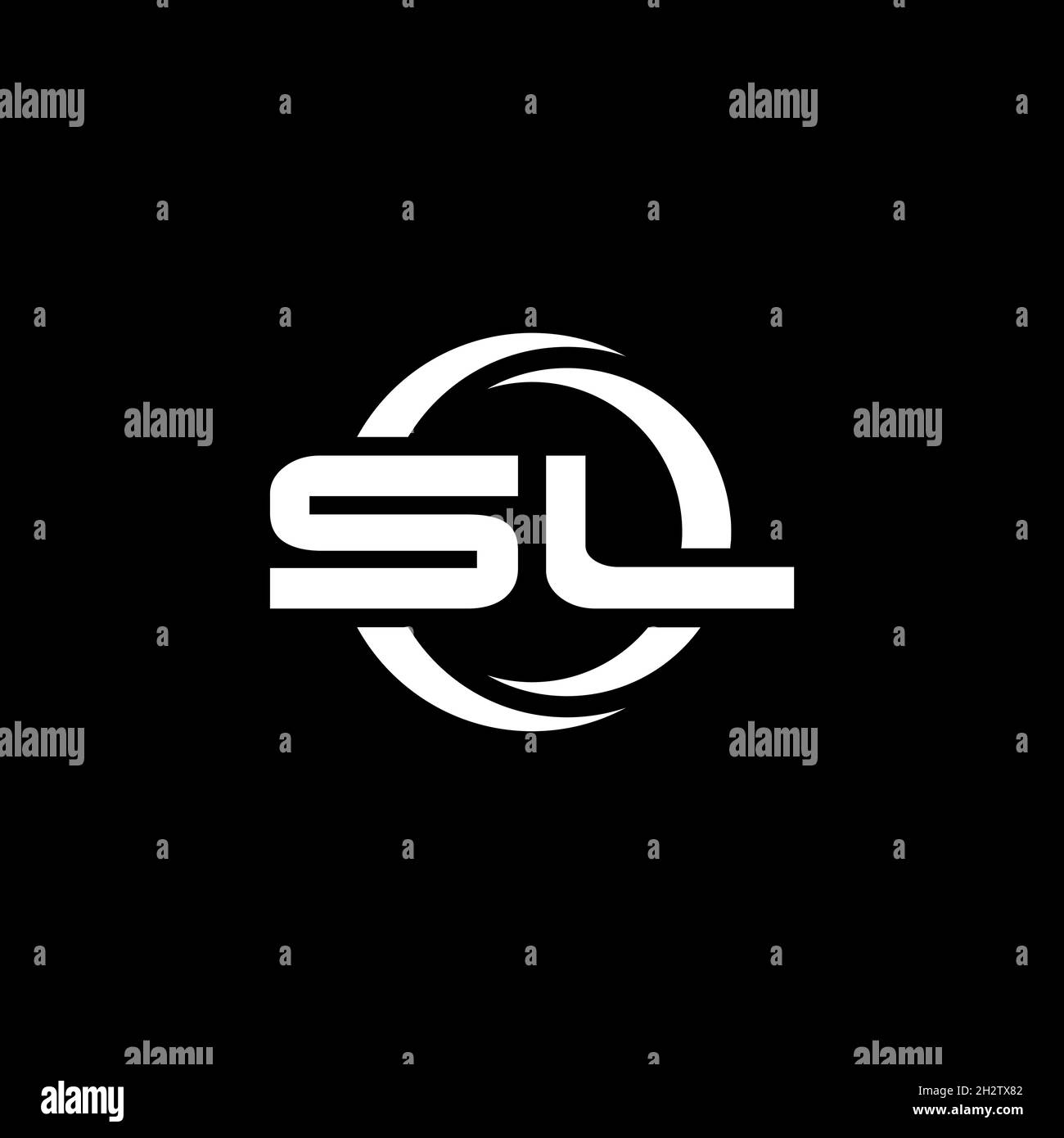 SL Monogram logo letter with simple shape and circle rounded design ...