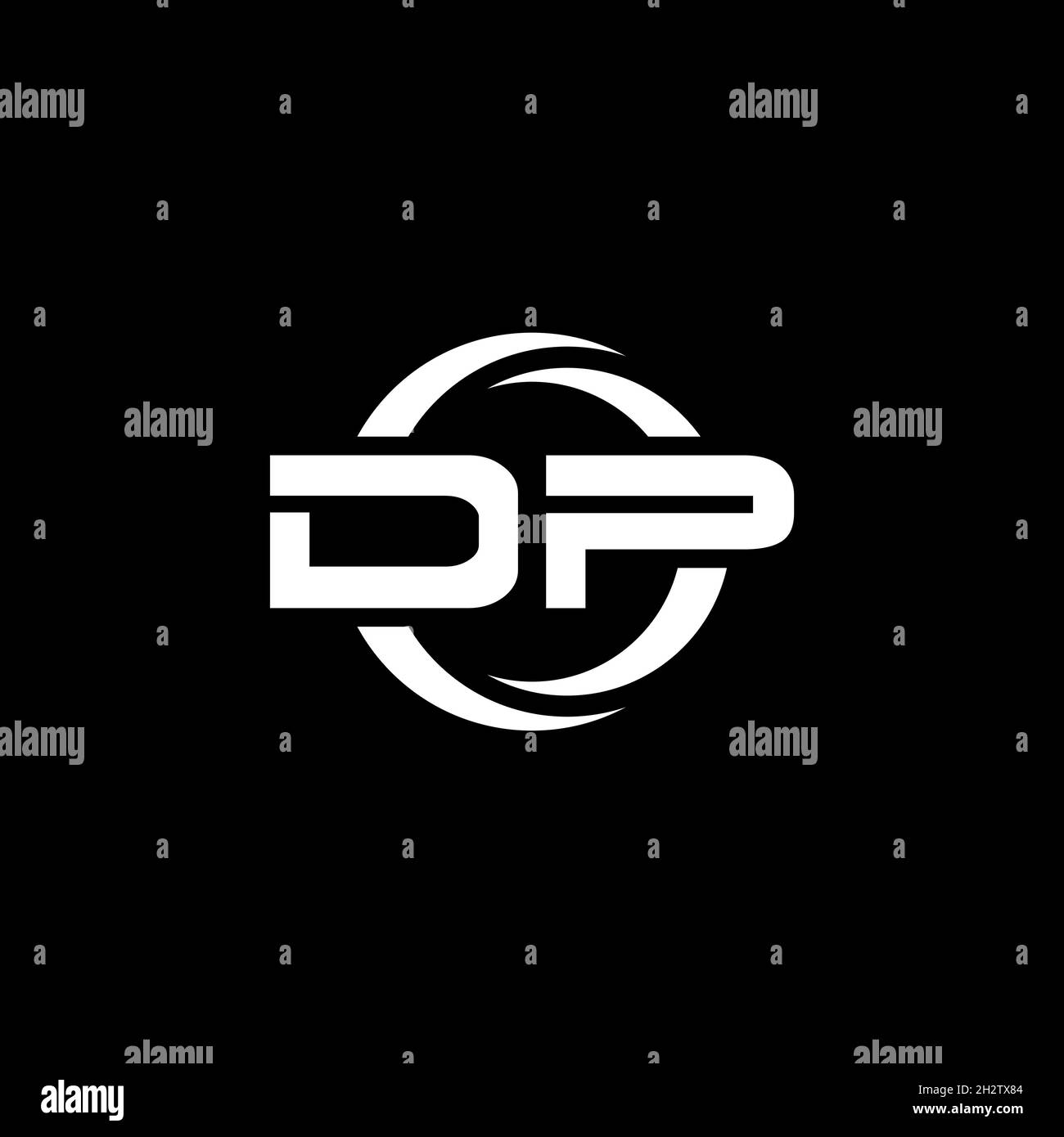 DP Monogram logo letter with simple shape and circle rounded design ...