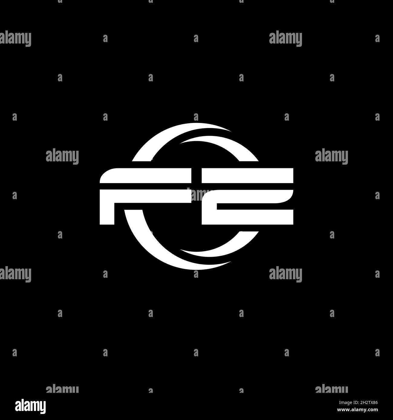 FZ Monogram logo letter with simple shape and circle rounded design ...