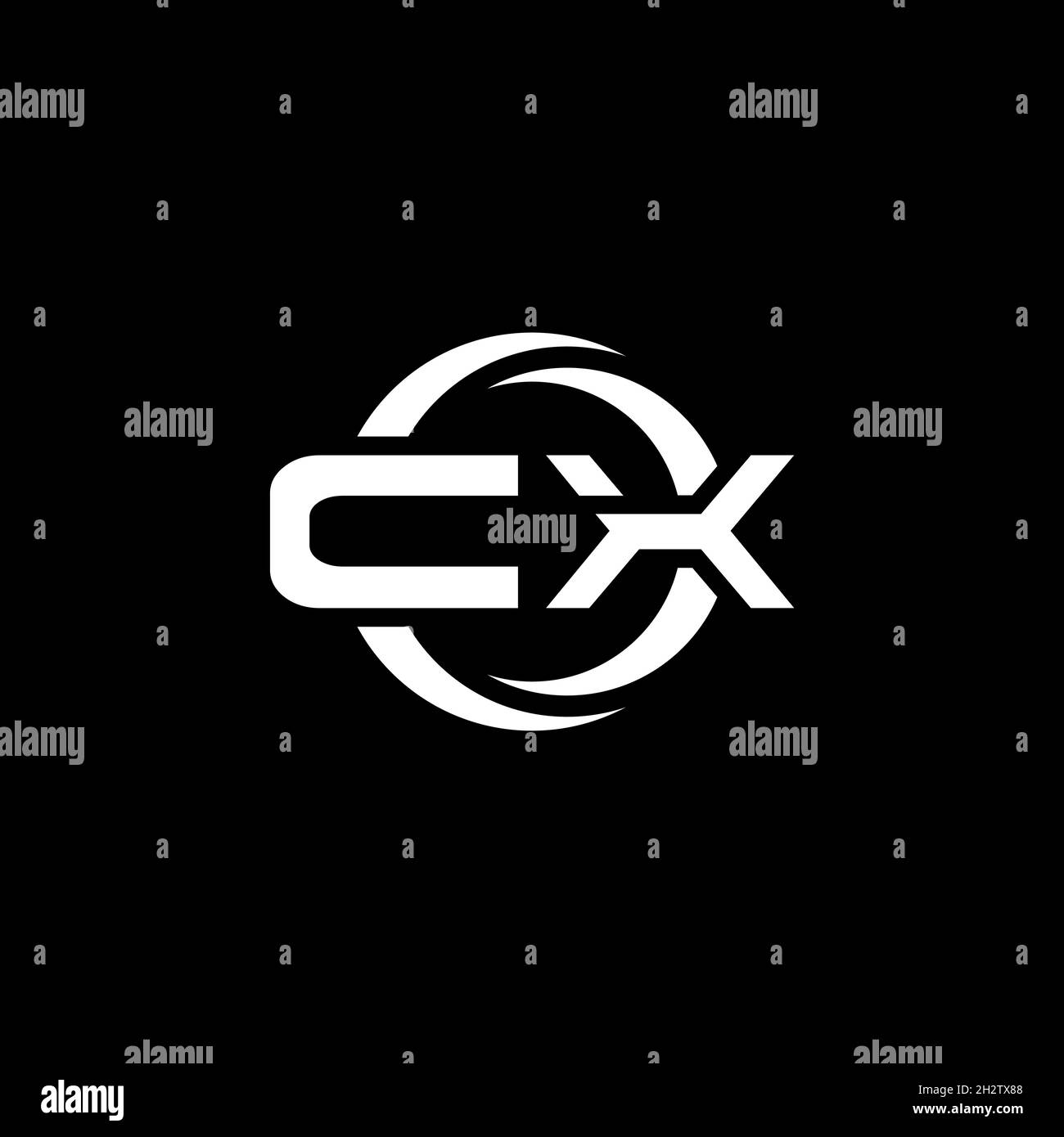 CX Monogram logo letter with simple shape and circle rounded design ...