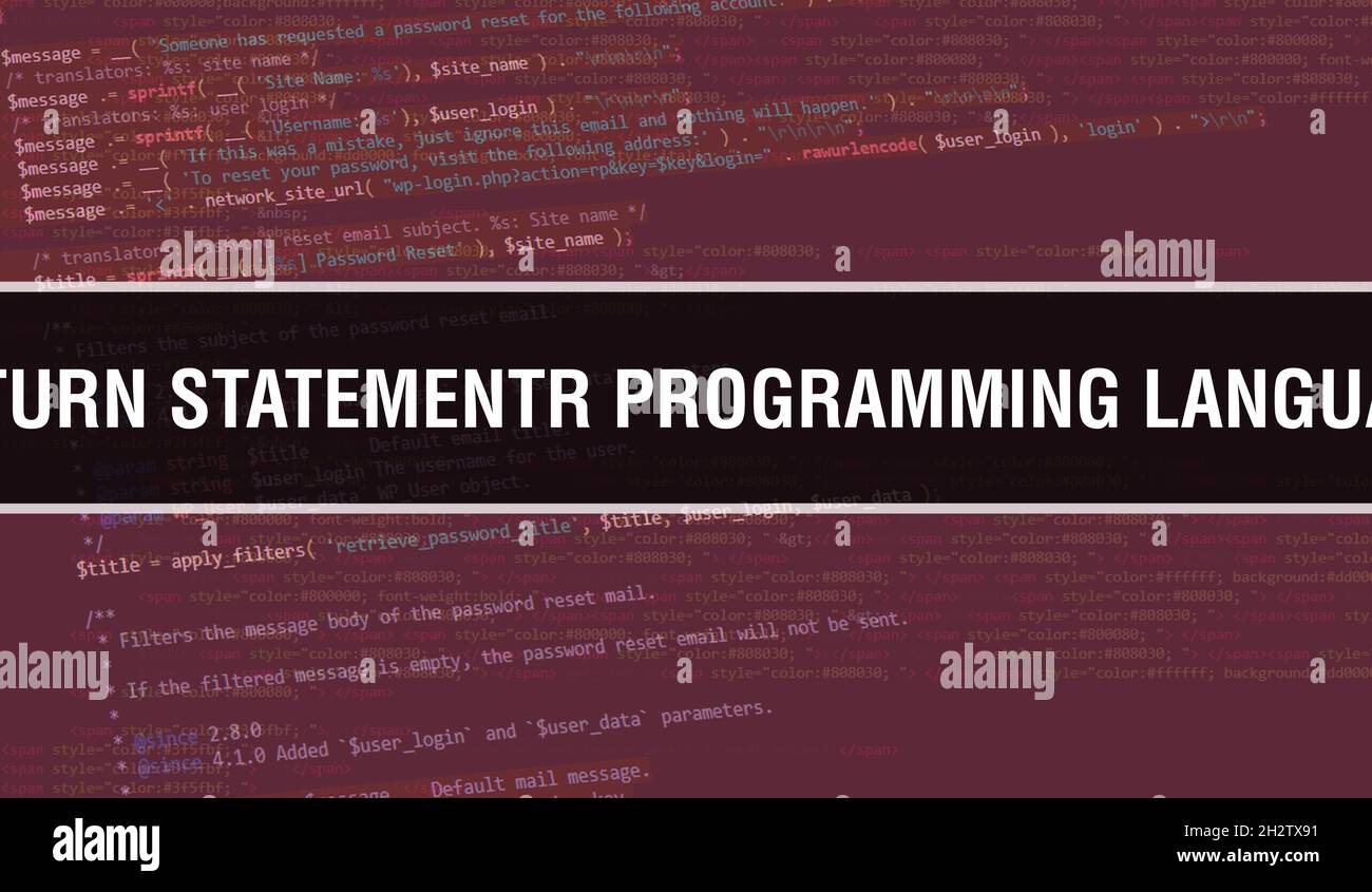Return statementr programming language text hi-res stock photography and images - Alamy