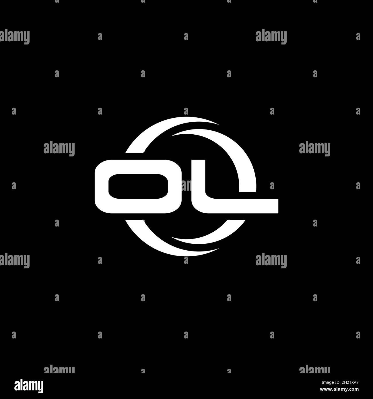 OL Monogram logo letter with simple shape and circle rounded design ...