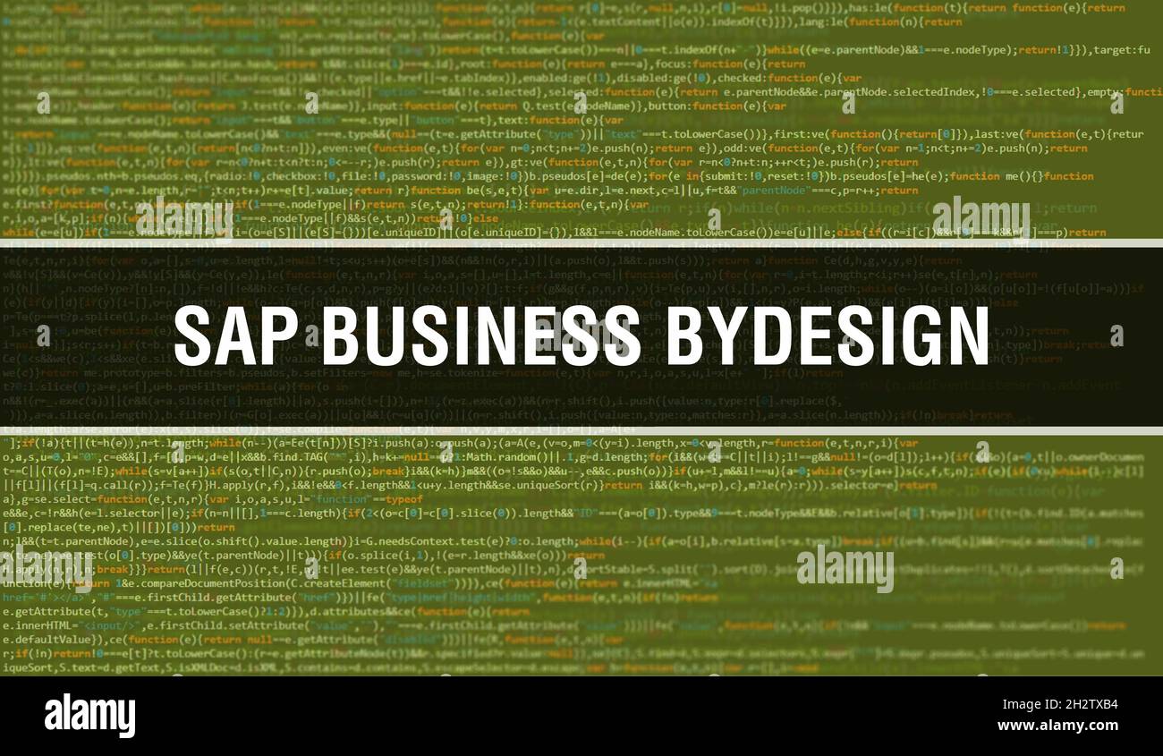 SAP Business ByDesign with Binary code digital technology background ...