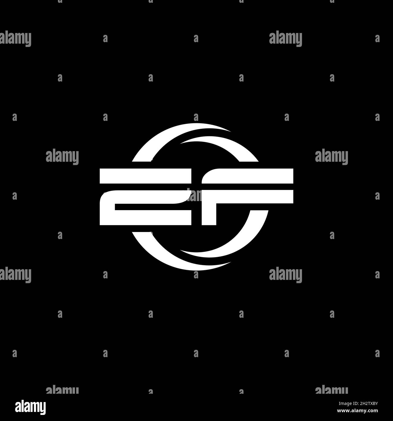 ZF Monogram logo letter with simple shape and circle rounded design ...