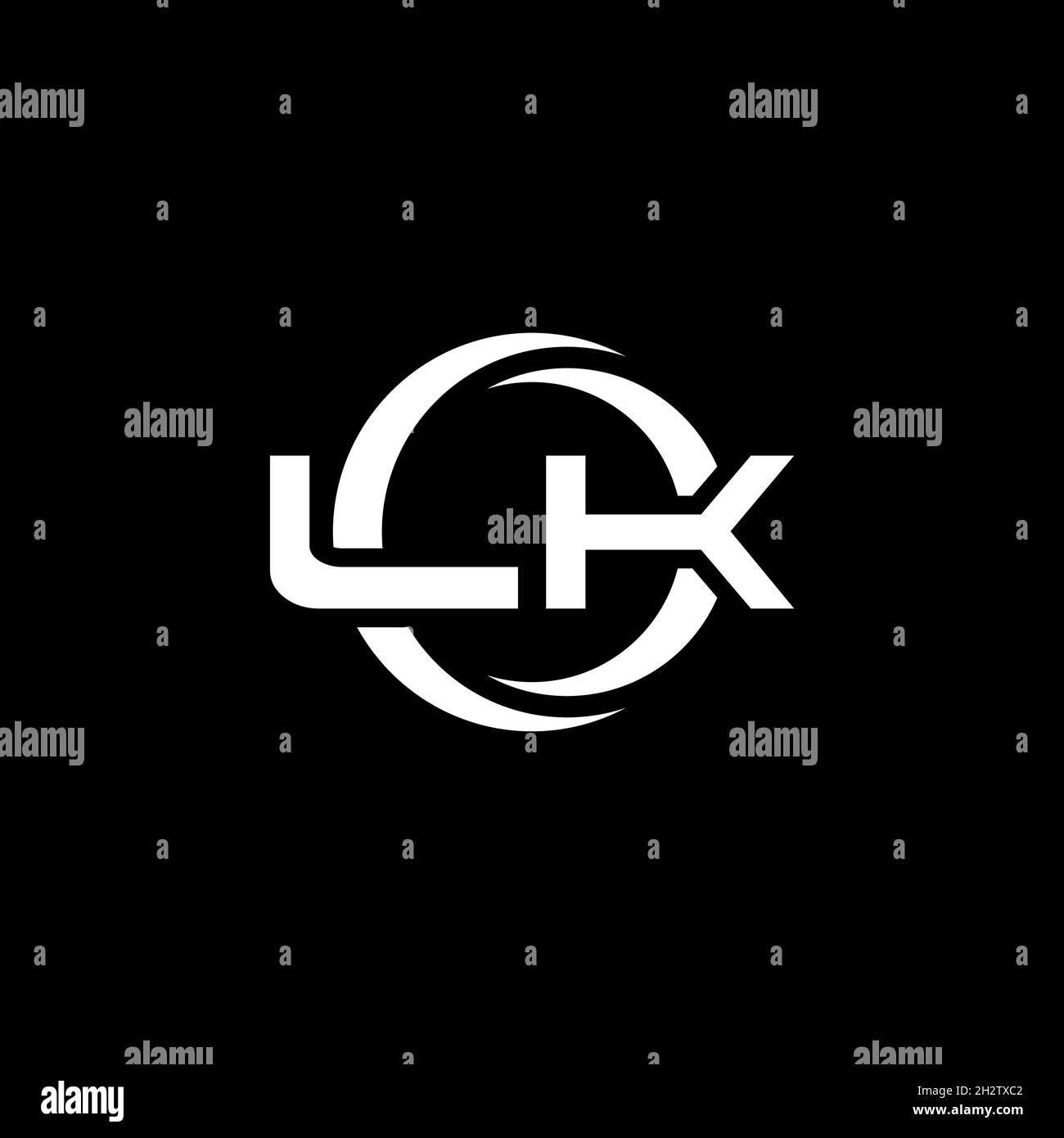 LK Monogram logo letter with simple shape and circle rounded design ...